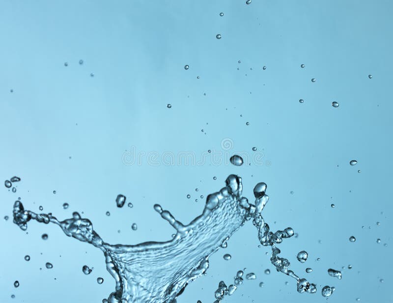 Water Splashing with Space on Blue Gray Background Stock Image - Image ...