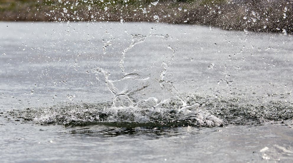 Water Splashing from a Stone in the River Stock Image - Image of summer ...