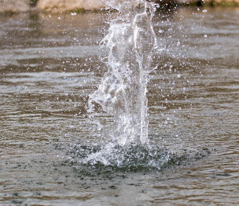 Water Splashing from a Stone in the River Stock Image - Image of ...