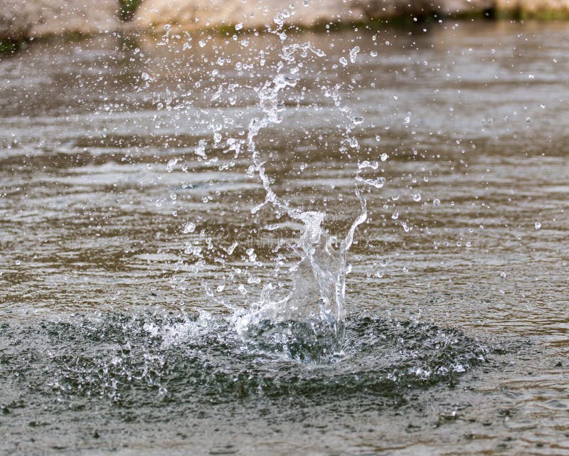 Water Splashing from a Stone in the River Stock Image - Image of ...