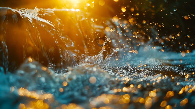 Water splashing in the sun stock image. Image of generated - 324261289