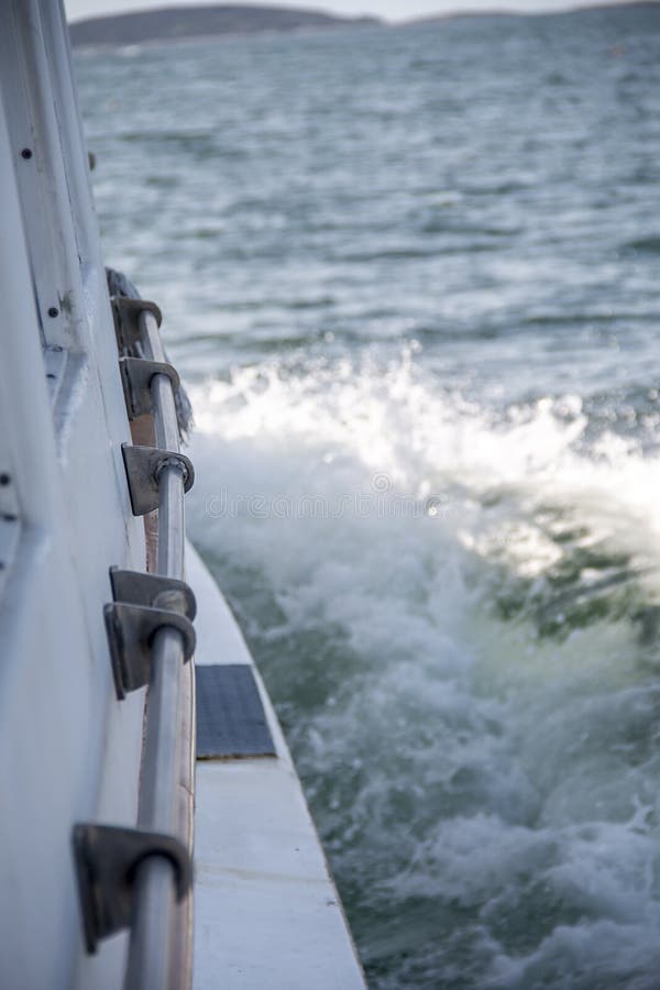 Water Splashing Up on the Side of a Boat in the Ocean Stock Image ...