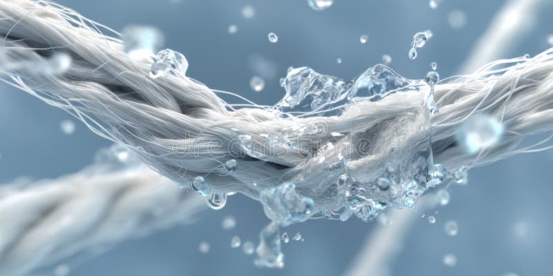 Water Splashing on White Ropes in Dynamic Action Creates a Vibrant ...