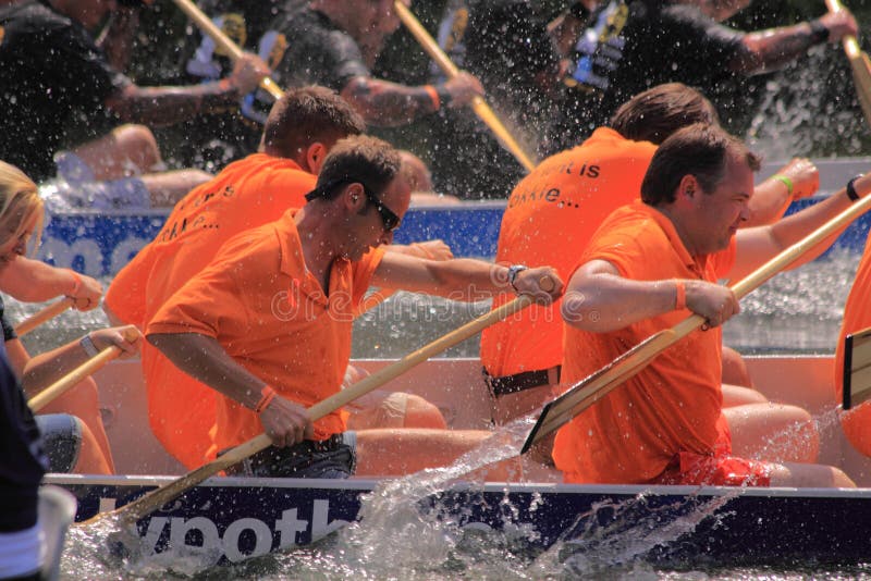 Rowing Sport Team on the River Ijssel the Netherlands Editorial Stock ...