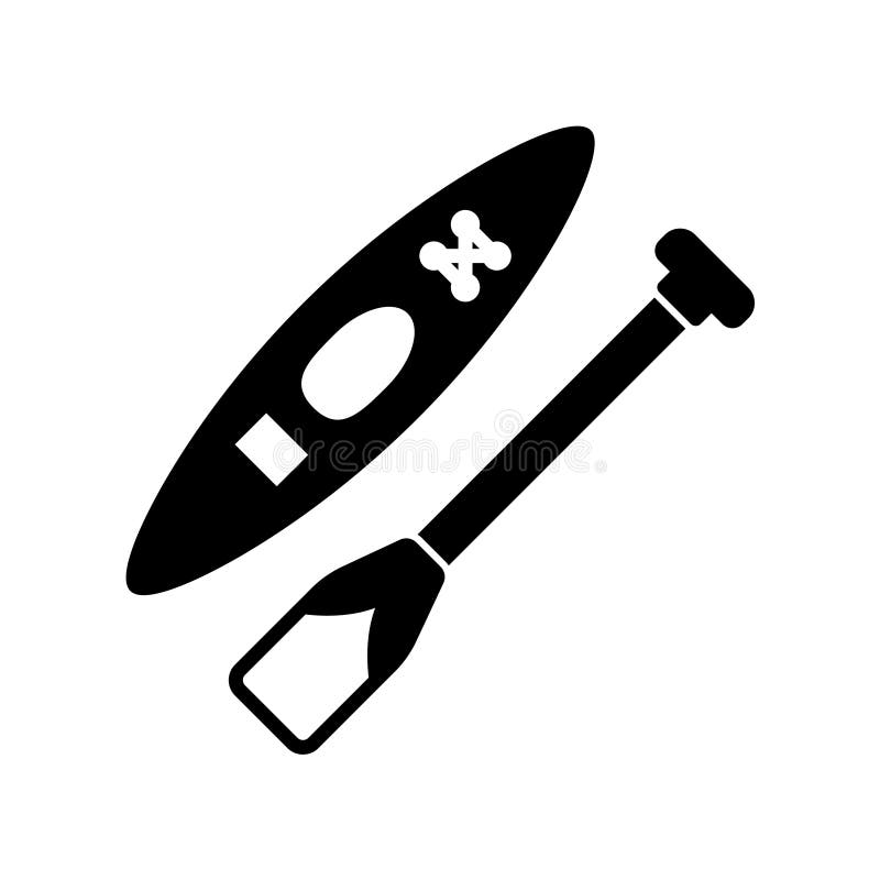 Water Sport Kayak or Canoe Icon with a Hand Paddle Stock Vector ...