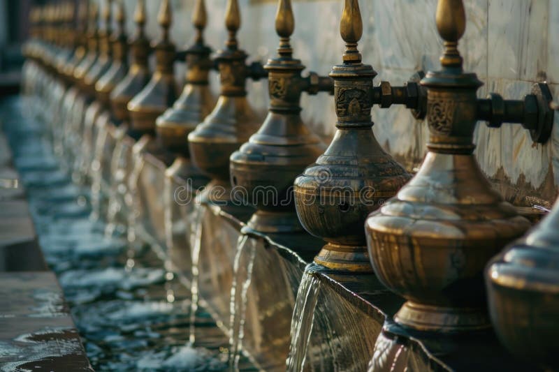 Water Spouts Against a Wall, with Mist Rising from the Base Stock Image ...