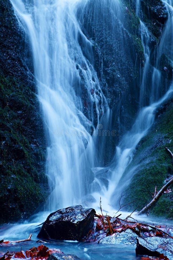 Small Waterfall Full of Water after Rain. Stock Image - Image of blur ...