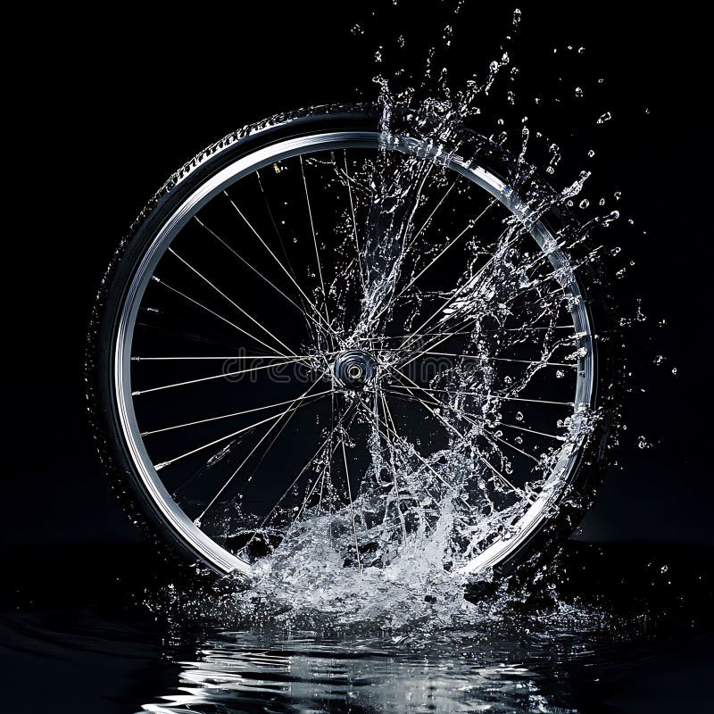 Water Spray from a Bike Wheel in Full Motion Stock Image - Image of ...