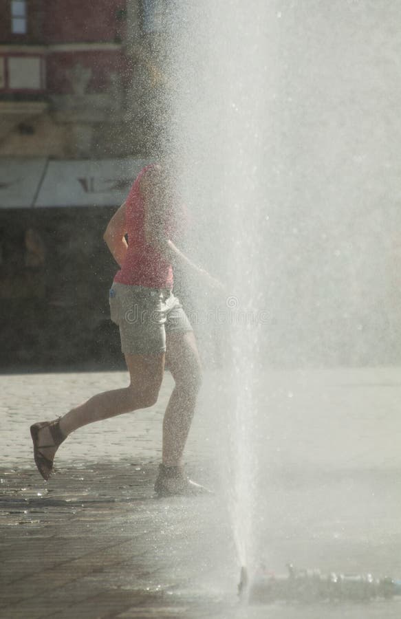 Water spray stock photo. Image of summer, outdoor, citycenter - 32975226