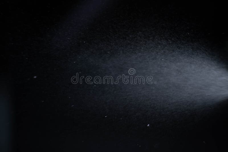 Water Spray Dust on Dark Background. Spraying Mist Effect Isolated on ...