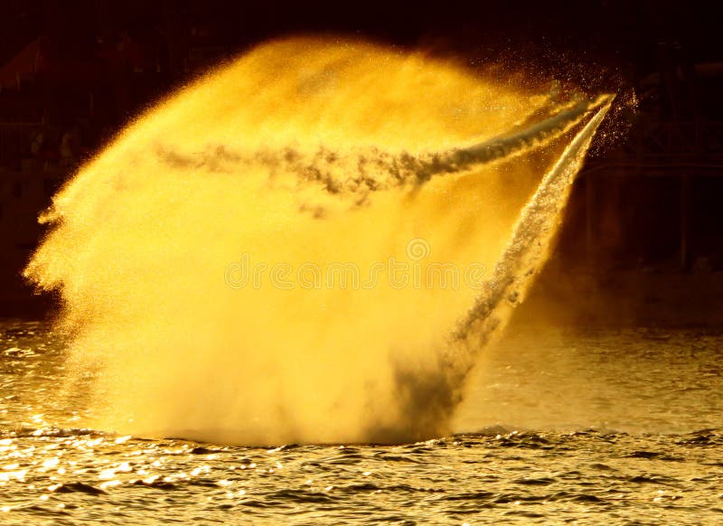 Water Spray from Flyboard To the Sea Stock Photo - Image of beach ...