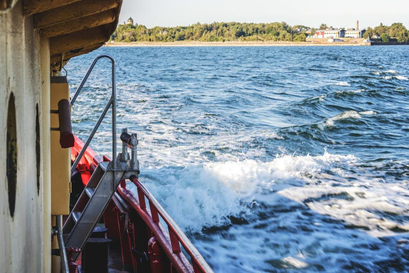 Spray Of Water Splashes Along The Side Of The Boat Stock Photo - Image ...