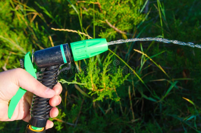 Water spray jet stock photo. Image of hand, fresh, irrigate - 122169780