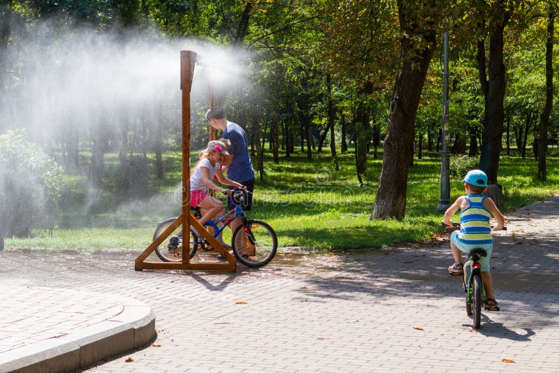 Water spray in the park. stock image. Image of stream - 97586807