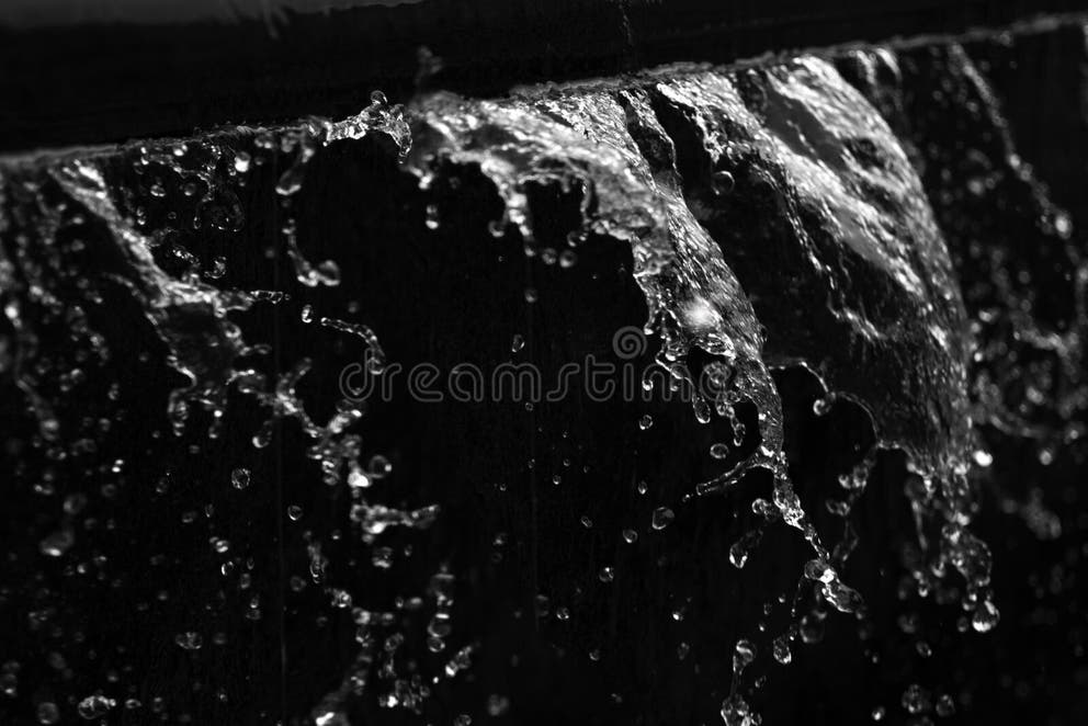 Water Spray and Splash in Black and White Stock Photo - Image of bright ...