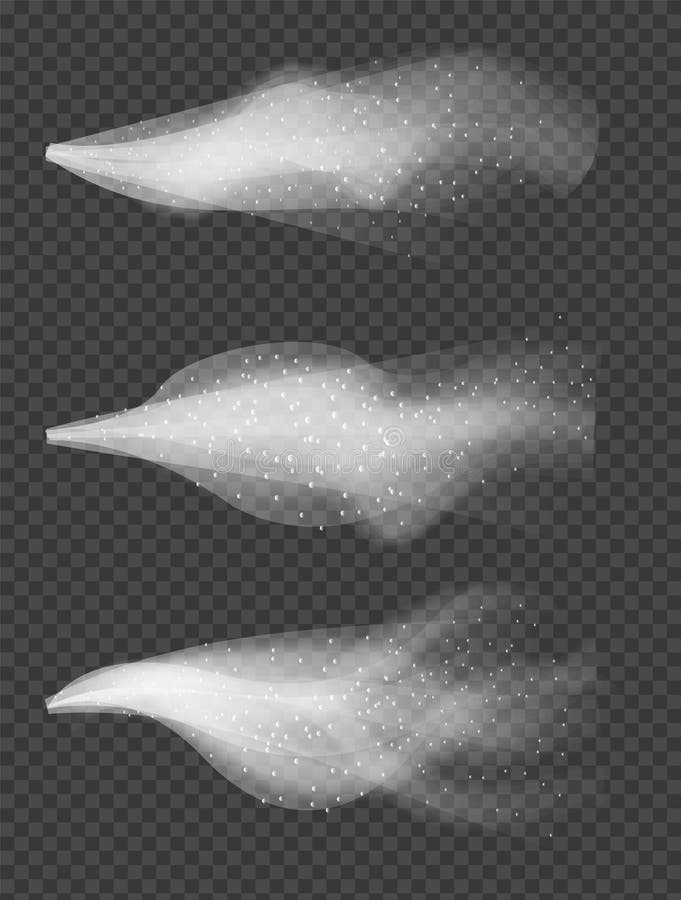 Water Spray White Smoke or Fog Dust and Dots, Mist of Atomizer. Trigger ...