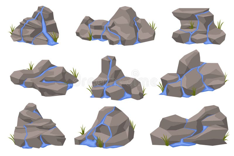 Cracked stone with water stock vector. Illustration of drop - 276674582