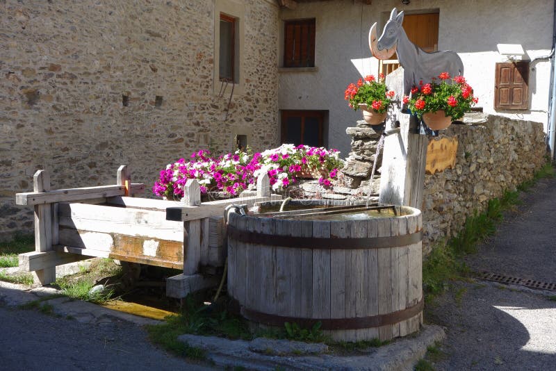 Water Spring in French Alps Stock Photo - Image of arranged, decorative ...