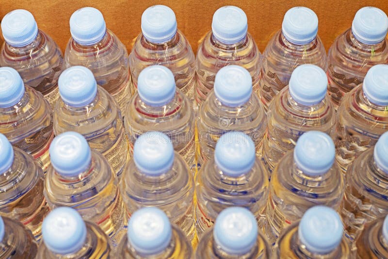 Water from a Spring Packed in Plastic Green Containers Stock Photo ...