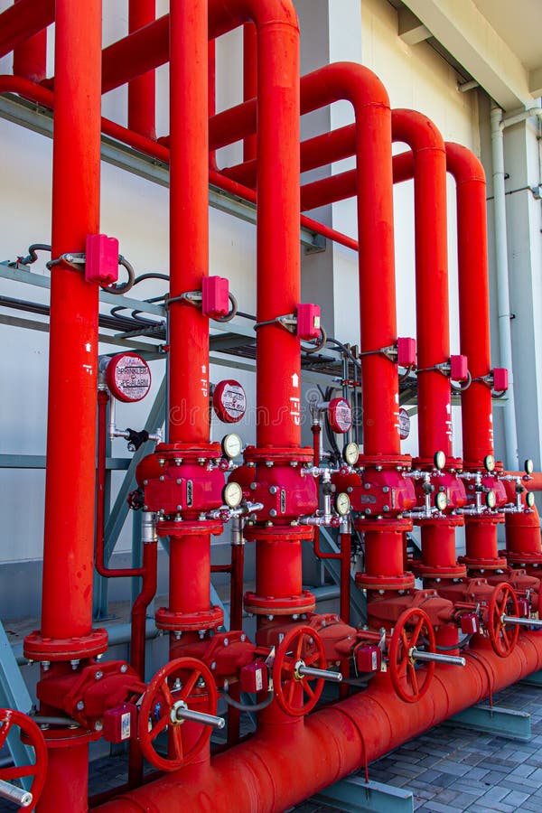 Water Sprinkler and Fire Alarm Fighting System in Factory Stock Image ...