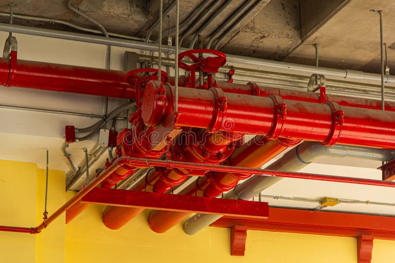 Pipe Systems, Pipeline on Building Ceiling Stock Image - Image of ...