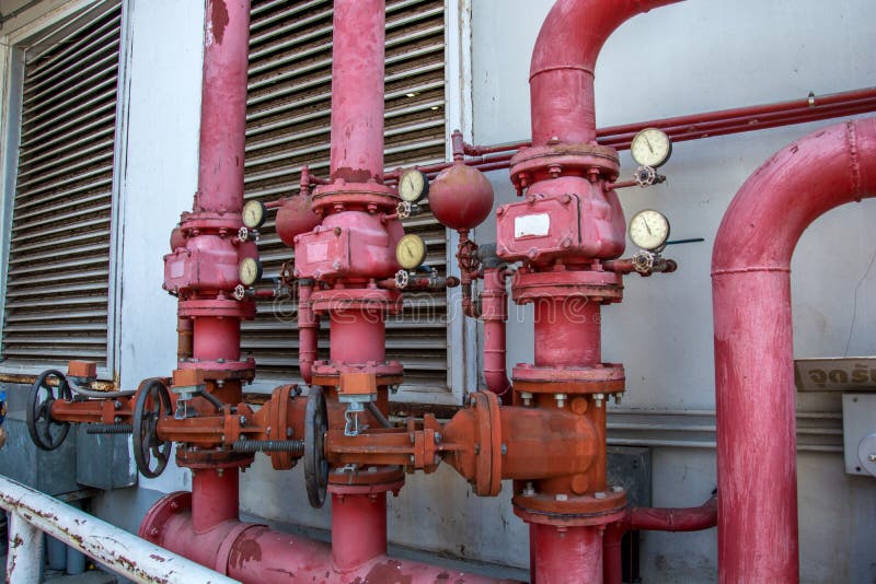 Water Sprinkler and Fire Fighting System Stock Photo - Image of ...