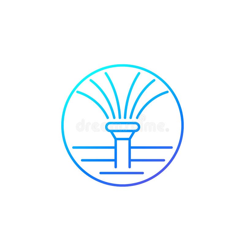 Water Sprinkler Icon, Line Vector Stock Vector - Illustration of ...