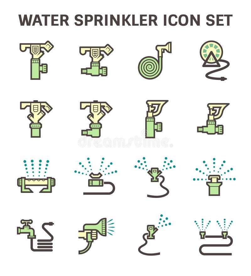Water sprinkler icon stock vector. Illustration of lawn - 191624112