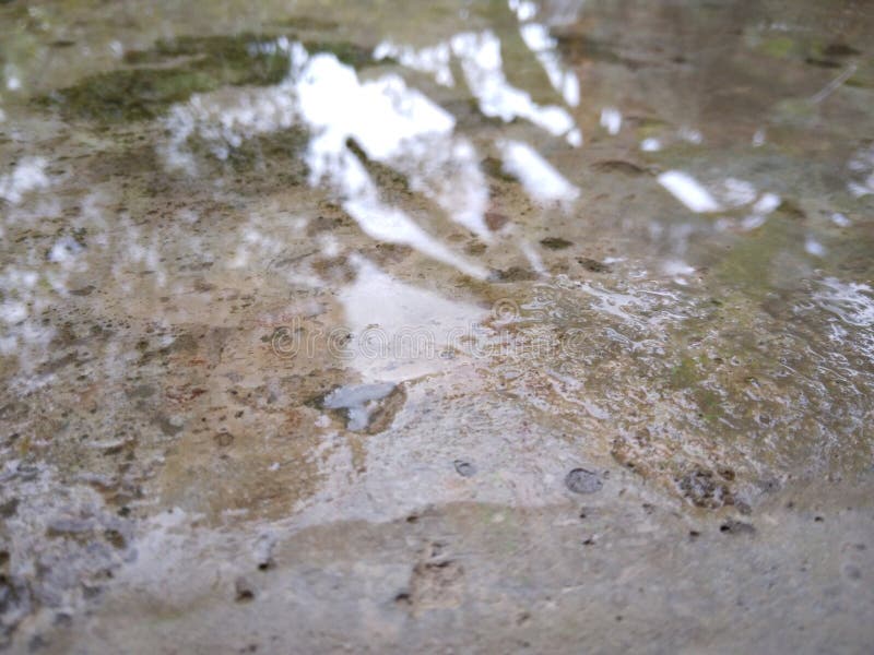 This is Water Stagnant on a Stone Floor. Stock Image - Image of ...