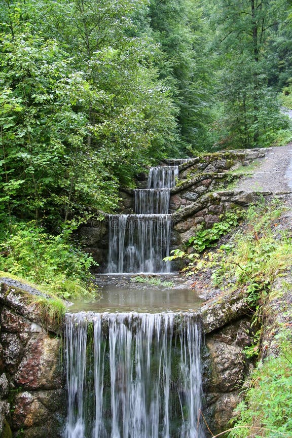 Water steps stock photo. Image of fall, moss, forest, beech - 247492