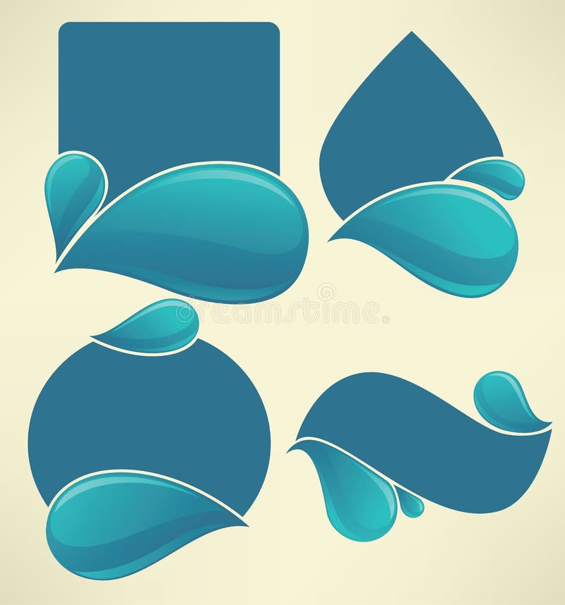 Water Stickers and Symbols for Your Text Stock Vector - Illustration of ...