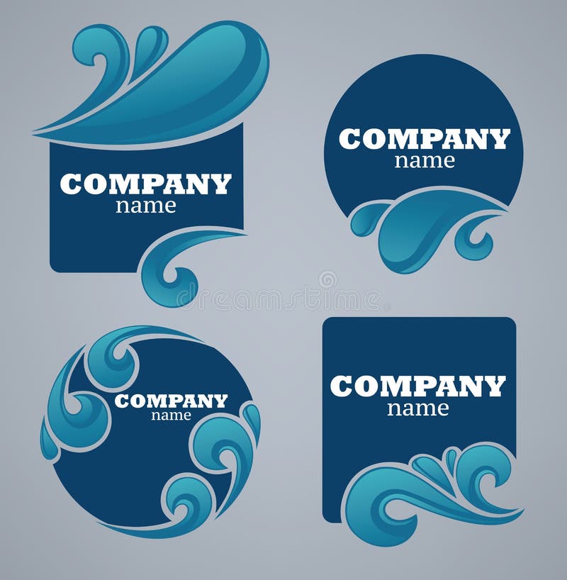 Water Stickers and Labels with Ships Stock Vector - Illustration of ...