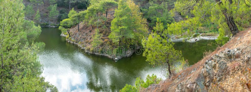 Pera Pedi Dam in Paphos Forest, Water Storage in Cyprus Stock Photo ...