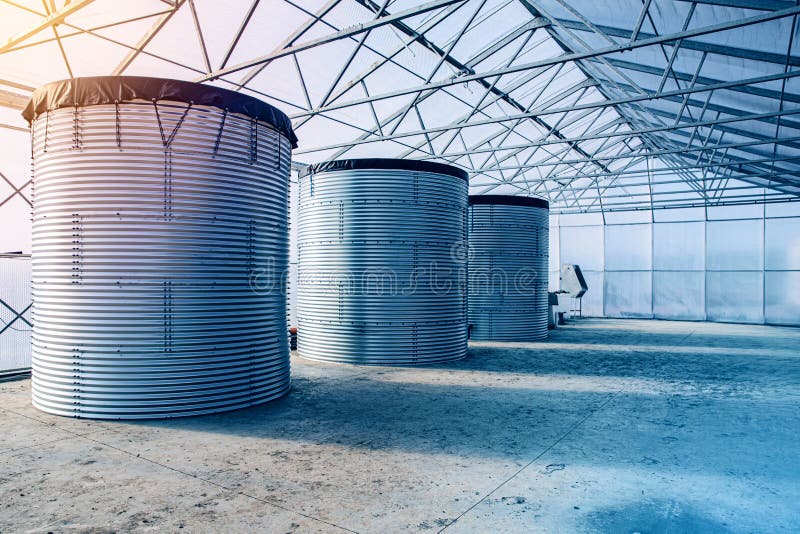 Water Storage Tank in a Warehouse Stock Photo - Image of construction ...
