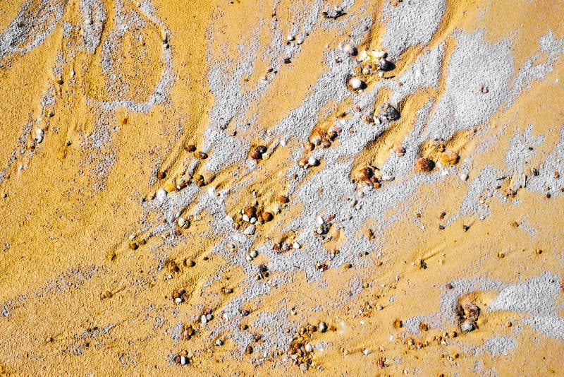 Water Streak on Golden Sand on the Beach Stock Photo - Image of cumulus ...