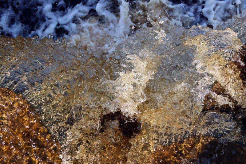 Water Stream Cascade Falling on the Rocks Close Up Stock Photo - Image ...
