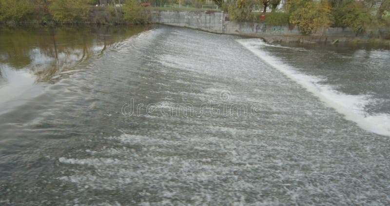 Water Stream Falling Down Over Stone Cascade. River Water Flowing Down ...