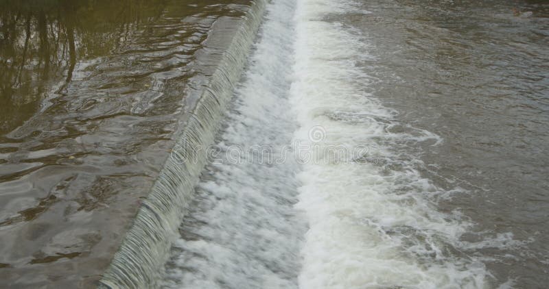 Water Stream Falling Down Over Stone Cascade. River Water Flowing Down ...
