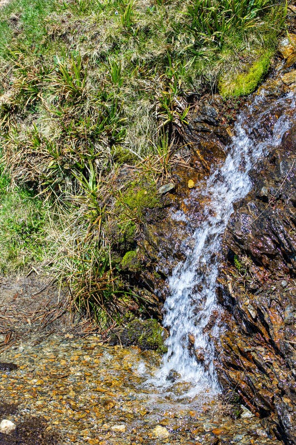 Water Stream Flowing from Melting Snow in the Spring, Sierra Nevada ...
