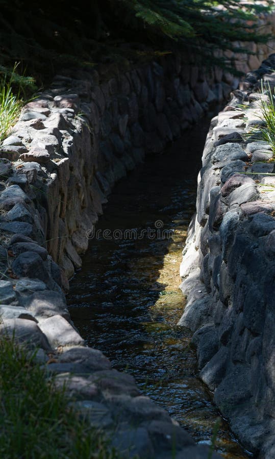 A Stone Dam on the Water S Edge Stock Image - Image of travel, summer ...
