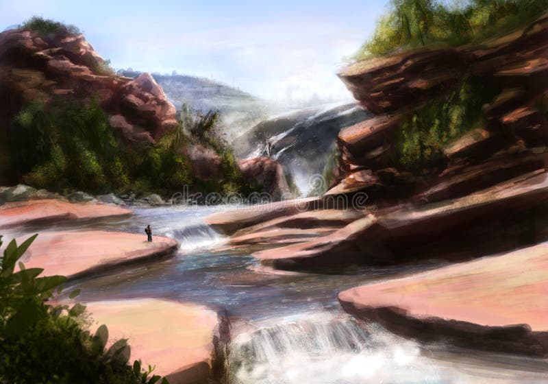 Water Stream. stock illustration. Illustration of rapids - 57887053