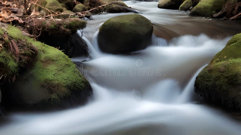 Water stream in the river stock illustration. Illustration of beautiful ...