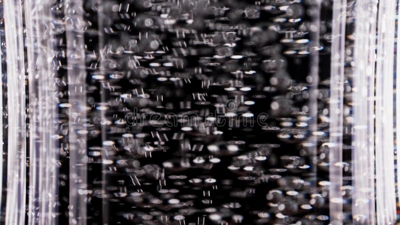 Water Stream in Slow Motion Falls on Smooth Clean Surface, Creating Air ...