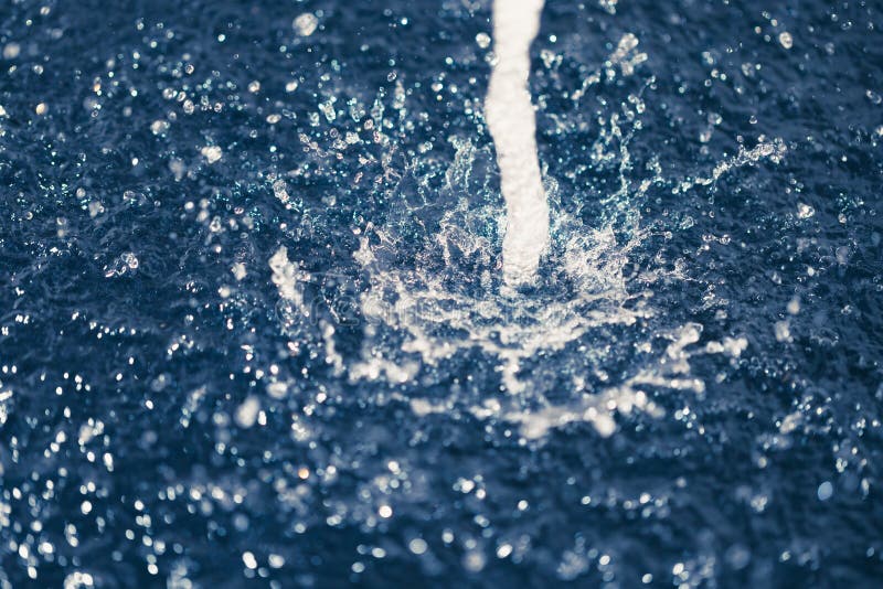 Water Stream with Splash Drops, Blue Background Stock Image - Image of ... Water Stream with Splash Drops, Blue Background Stock Image - Image of ...