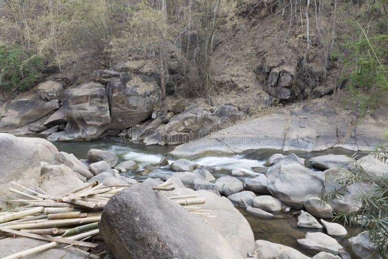 Water Stream through Stone in Creek Stock Image - Image of spring ...