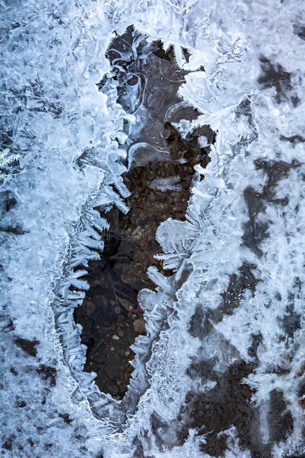 Water stream under ice stock image. Image of bubble - 265000753