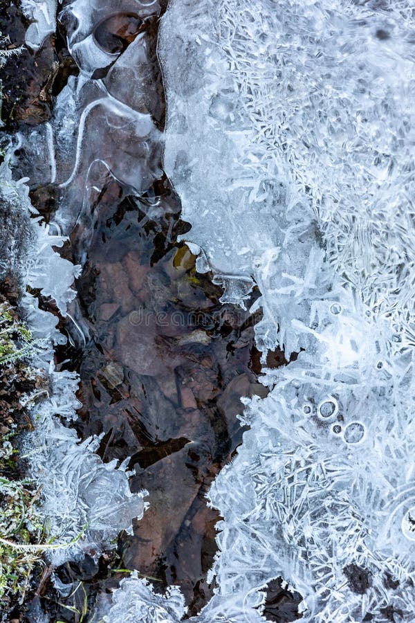 Water stream under ice stock image. Image of outdoor - 265000799