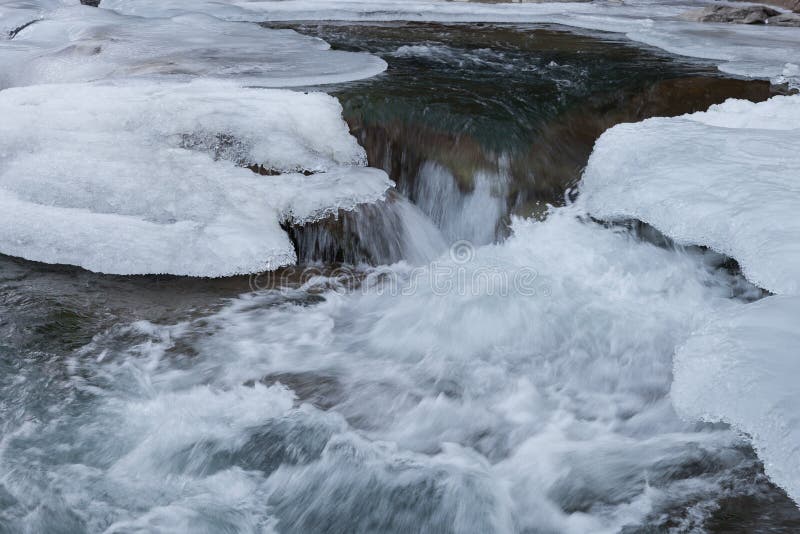 Water stream under ice stock image. Image of froth, glacier - 48385577