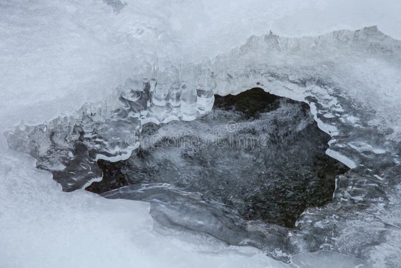 Water stream under ice stock photo. Image of natural - 48855002