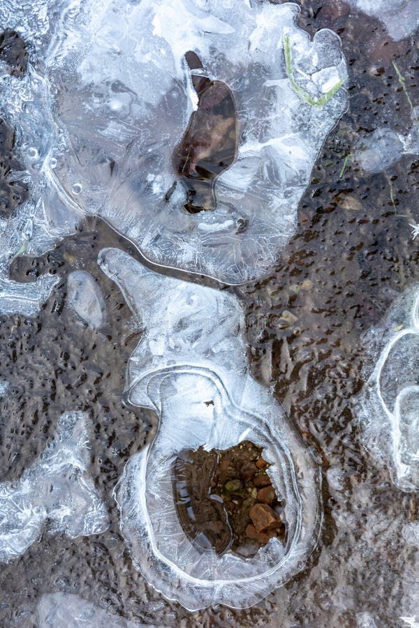 Water Stream Under Ice in Winter Stock Photo - Image of river, flow ...
